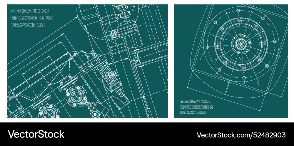 Engineering set cover flyer banner background Vector Image