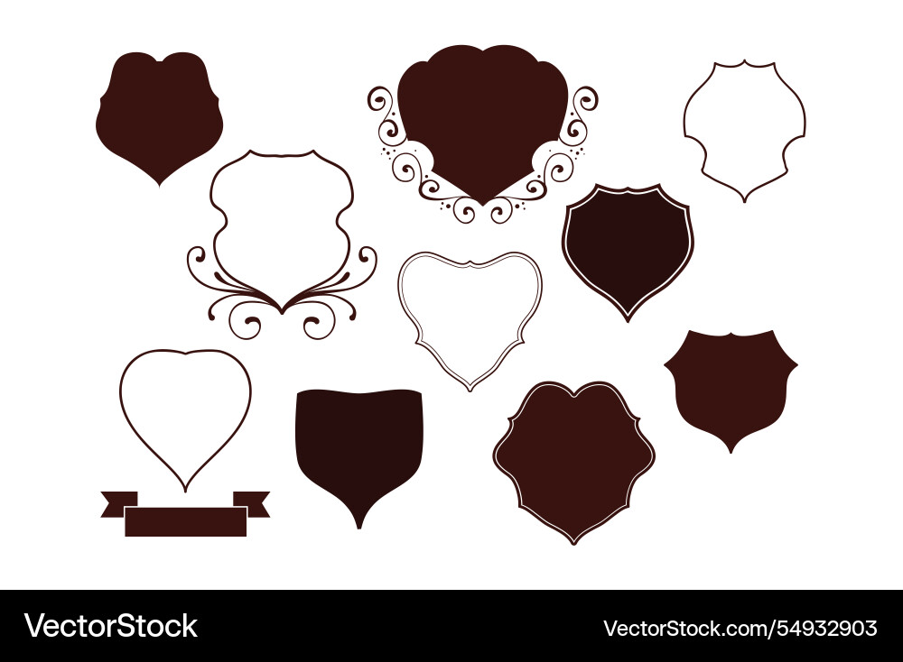 Free shield shapes Royalty Free Vector Image - VectorStock