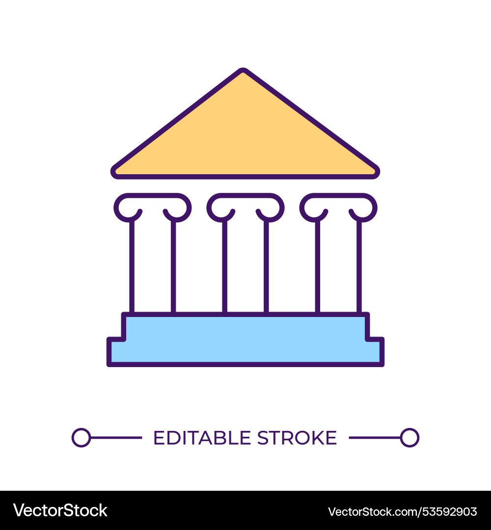 Government building rgb color icon Royalty Free Vector Image