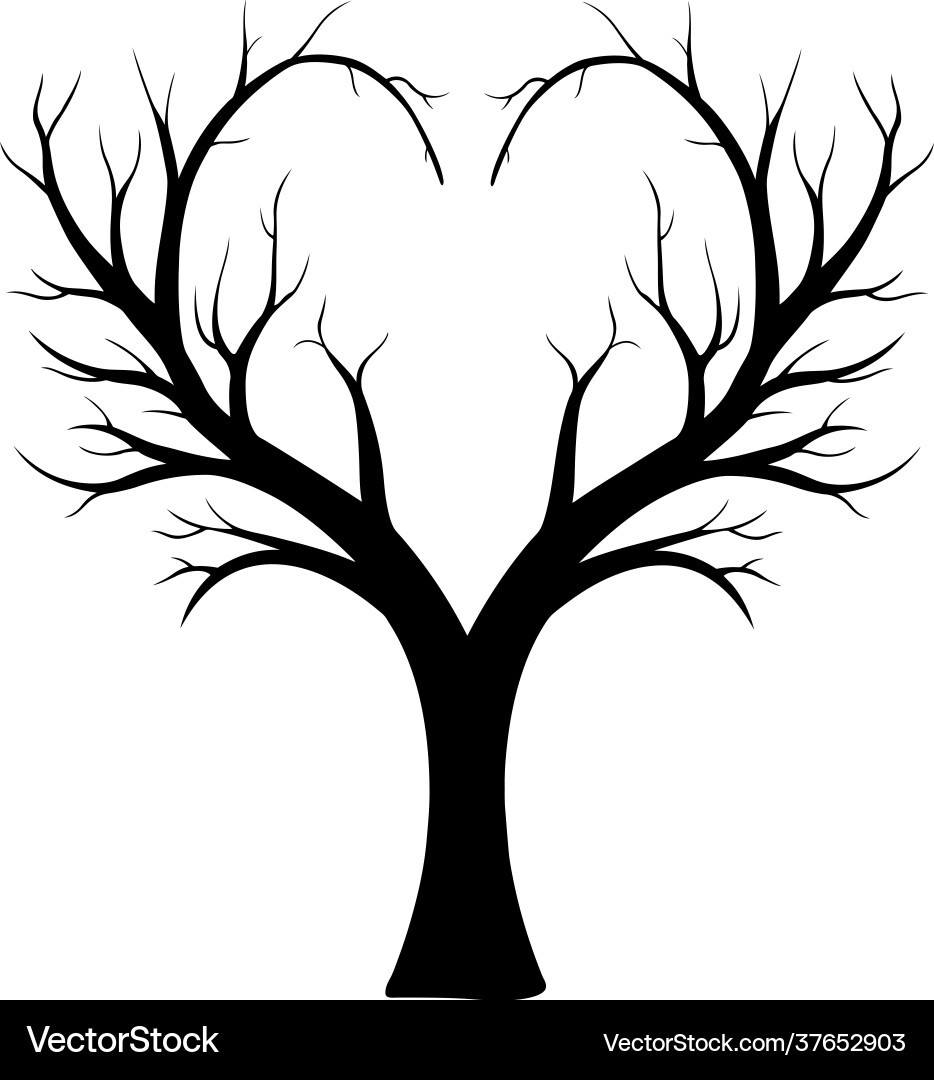 Heart shaped tree Royalty Free Vector Image - VectorStock