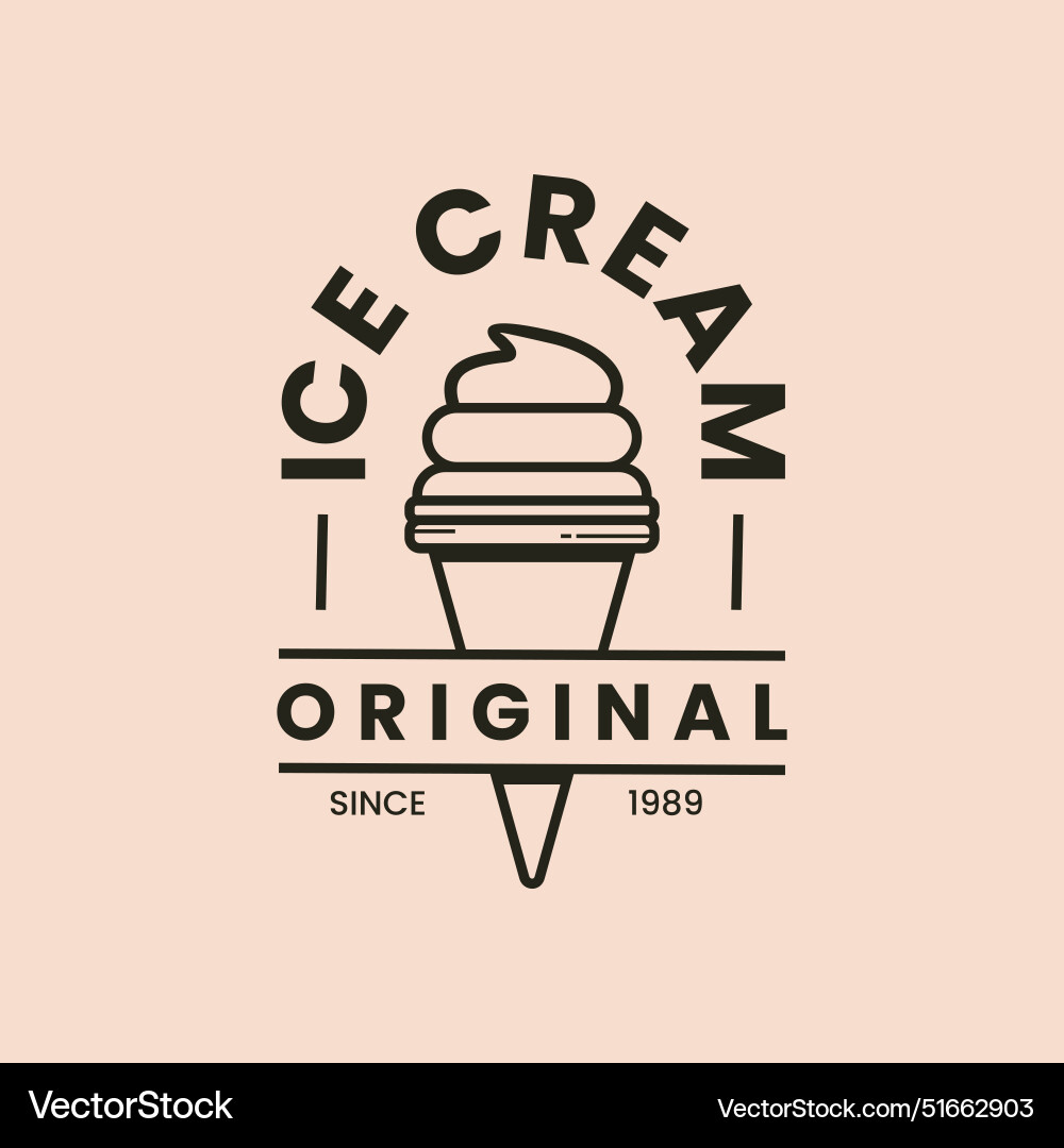 Ice cream label ice cream logo design Royalty Free Vector