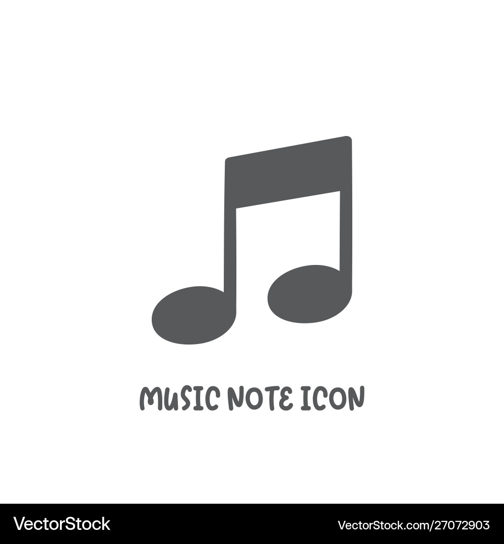 Music note icon simple flat style Royalty Free Vector Image