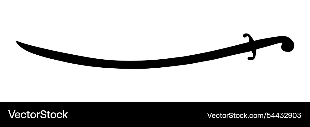 Shadow shape of saber silhouette Royalty Free Vector Image