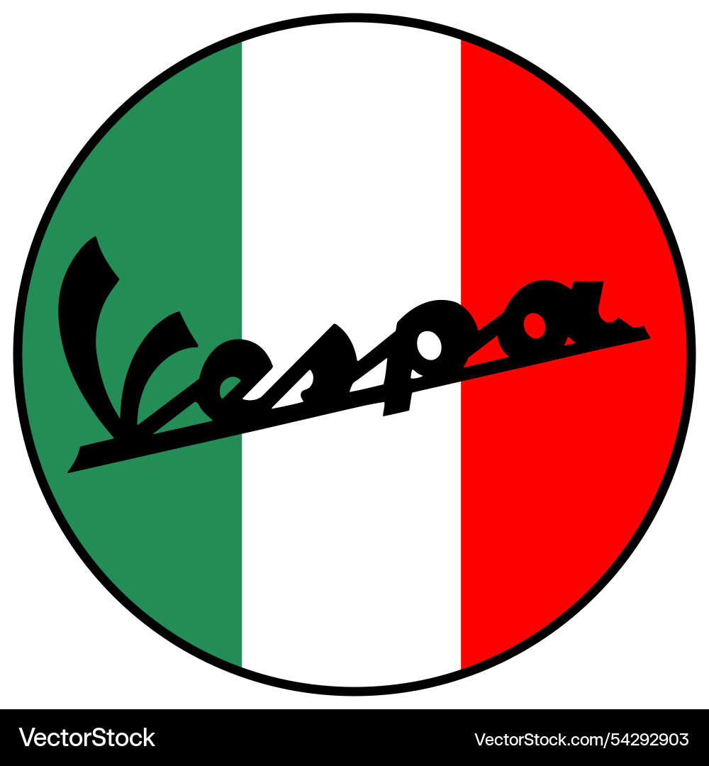 Vespa italy flag logo Lizenzfreies Vektorbild