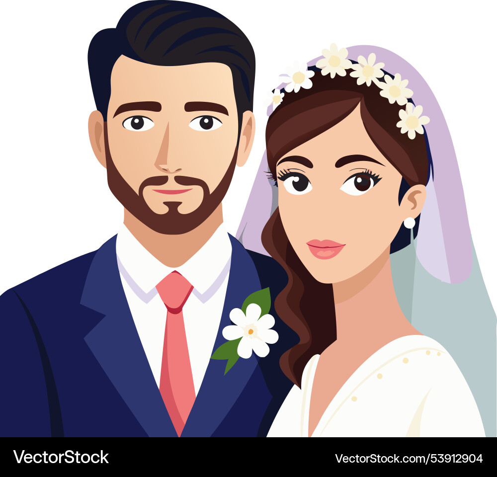 Bride and groom Royalty Free Vector Image - VectorStock