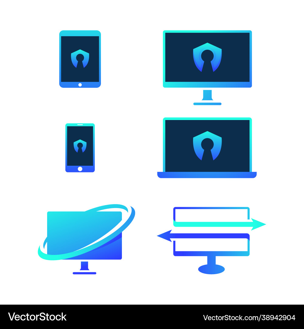 Computer logo icon design Royalty Free Vector Image