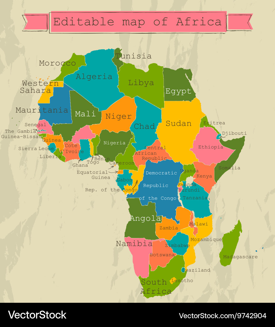Editable Africa Map
