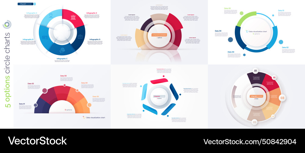 Five option circle infographic design templates Vector Image