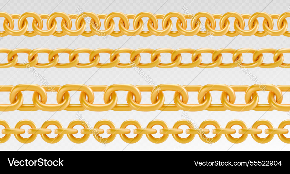 Golden chains collection Royalty Free Vector Image