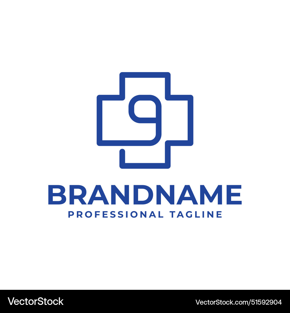 Letter g medical cross lowercase logo suitable Vector Image