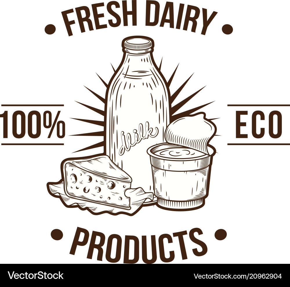 Milk shop logo Royalty Free Vector Image - VectorStock