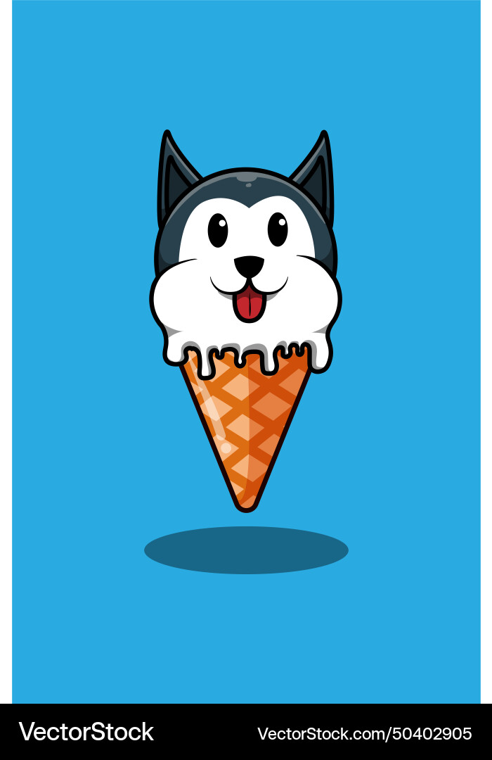 Dog with ice cream cartoon Royalty Free Vector Image