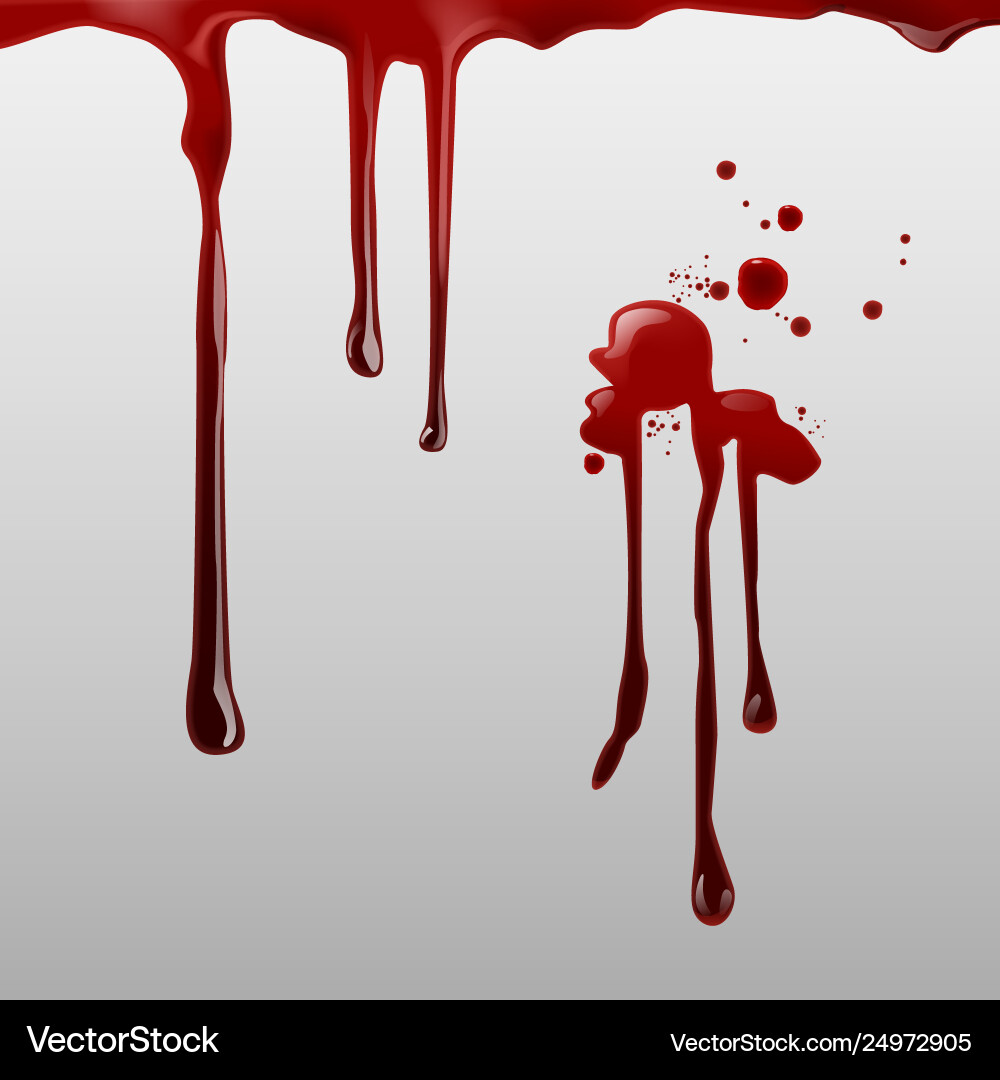 Dripping Blood Splatter Set Royalty Free Vector Image