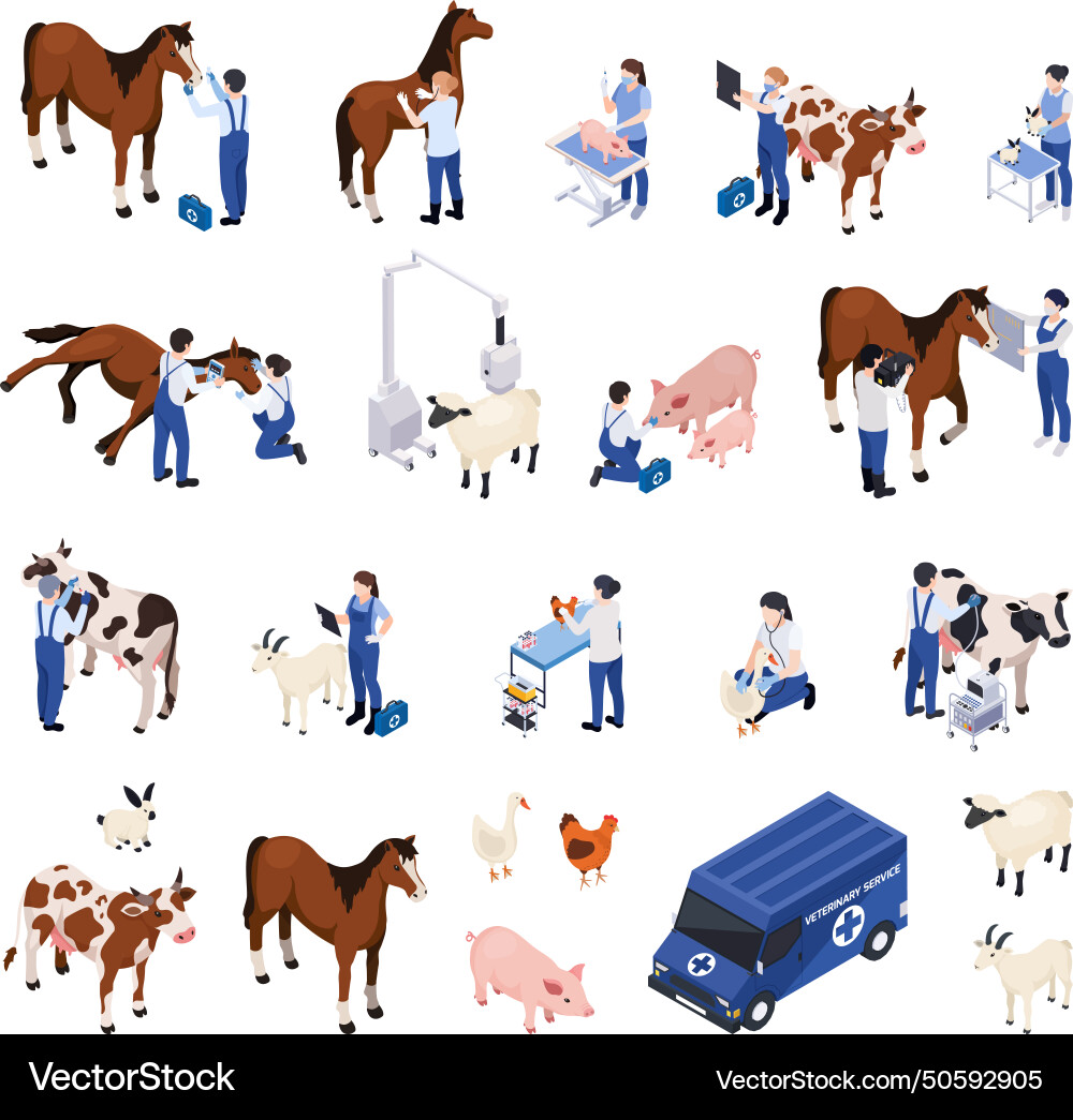 Farm animals veterinary compositions Royalty Free Vector