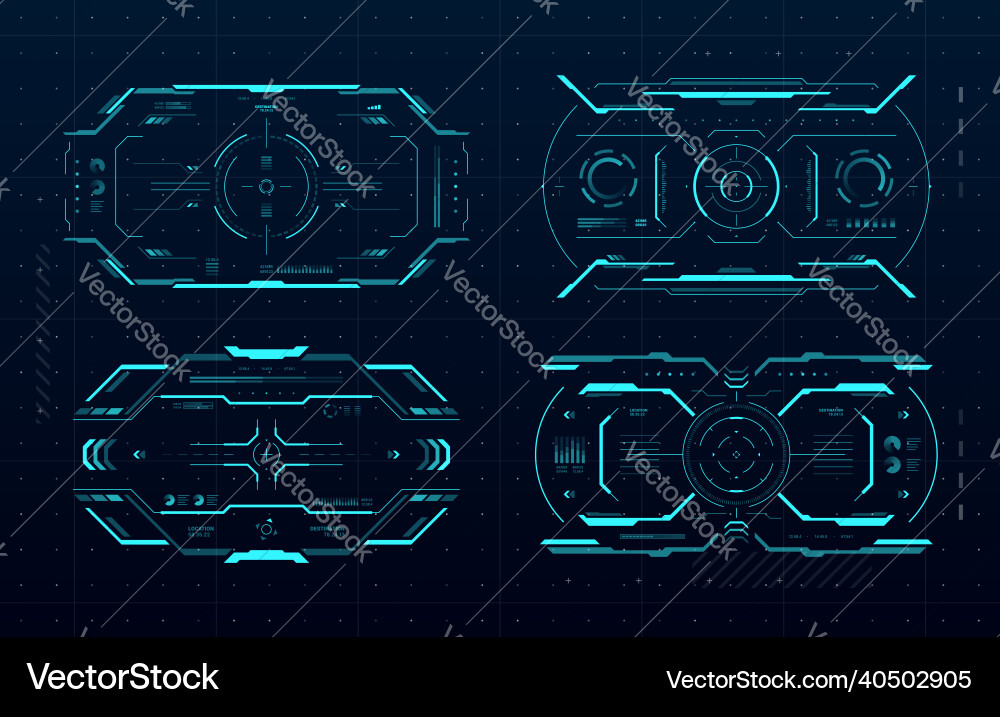 Hud aim control frame interface target screen Vector Image