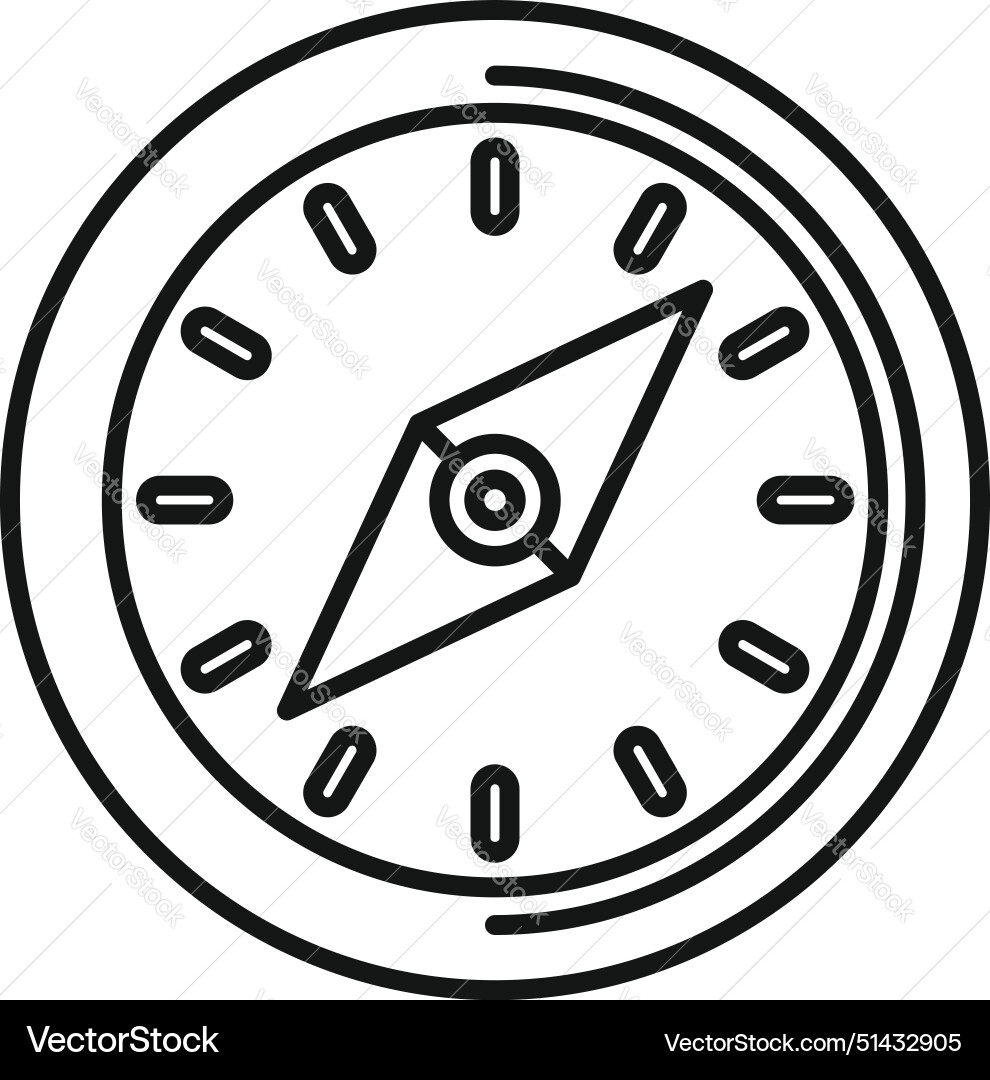 Line art style simple compass design Royalty Free Vector