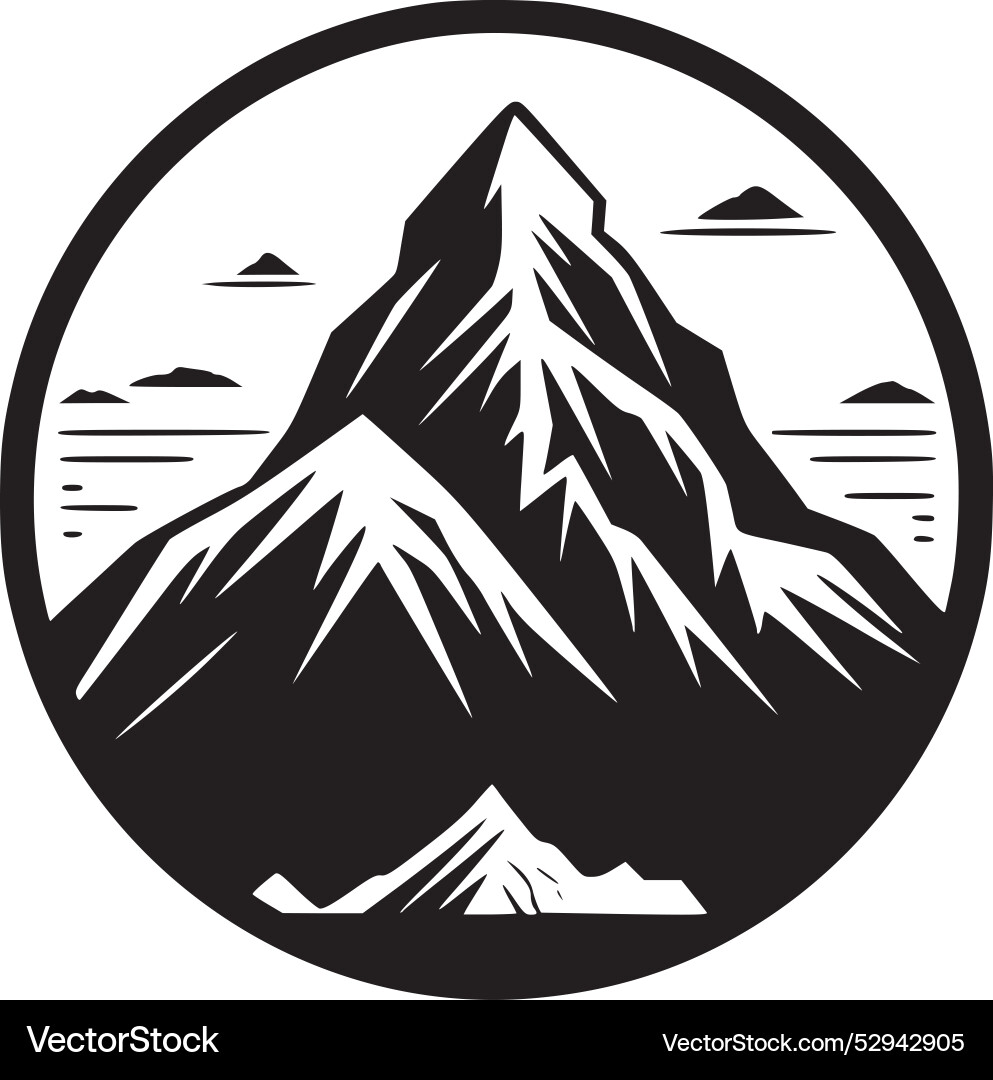 Mountain range - minimalist and flat logo Vector Image