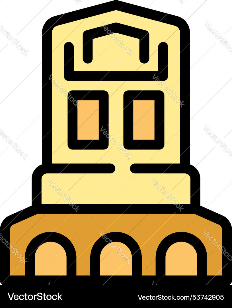 Pantheon building facade standing strong icon Vector Image