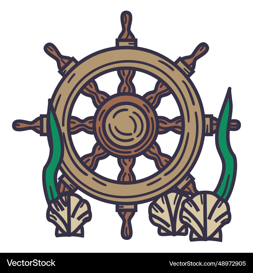 Ships rudder underwater Royalty Free Vector Image