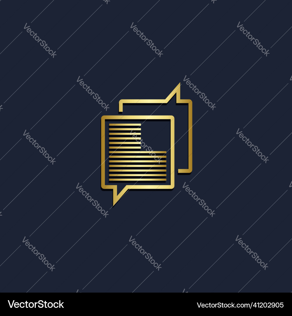 Talk data communication consulting gold logo Vector Image