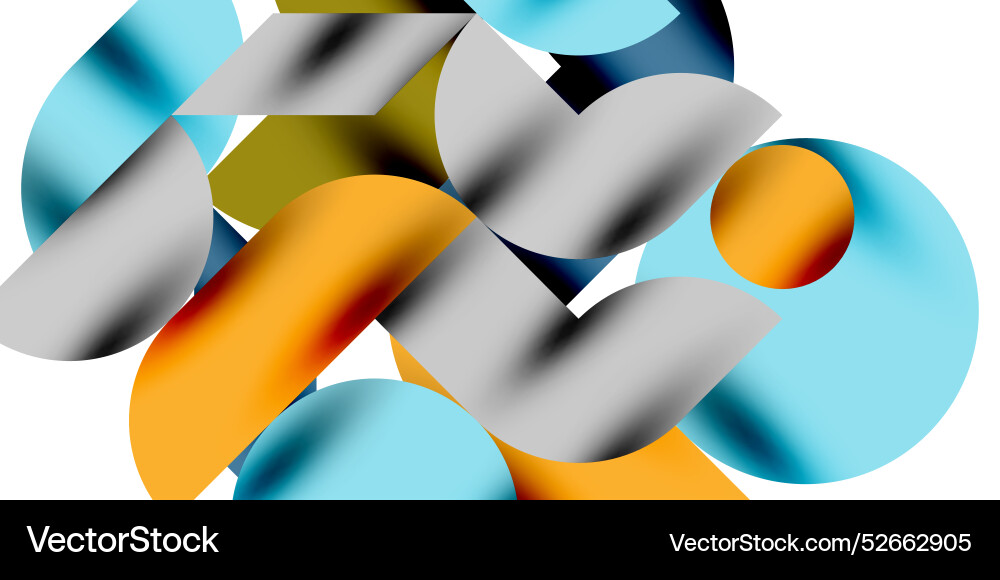 Tech minimal circular shapes geometric art Vector Image