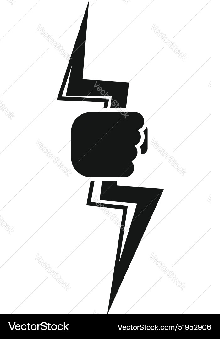 Hand holding lightning bolt icon representing Vector Image