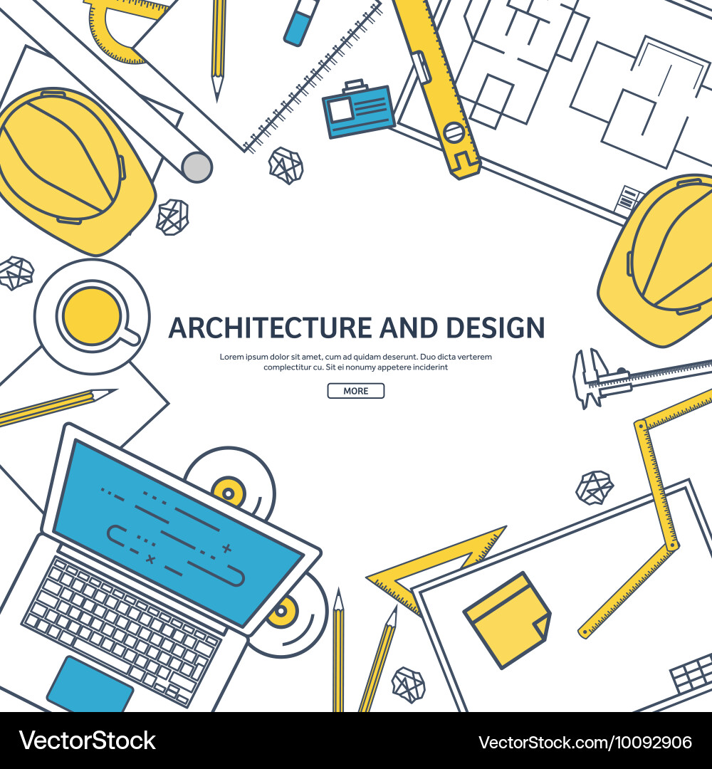 Line art engineering Royalty Free Vector Image