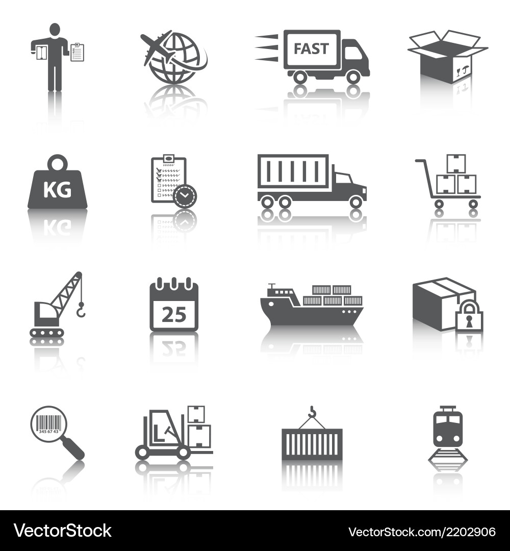 Logistic icons set Royalty Free Vector Image - VectorStock