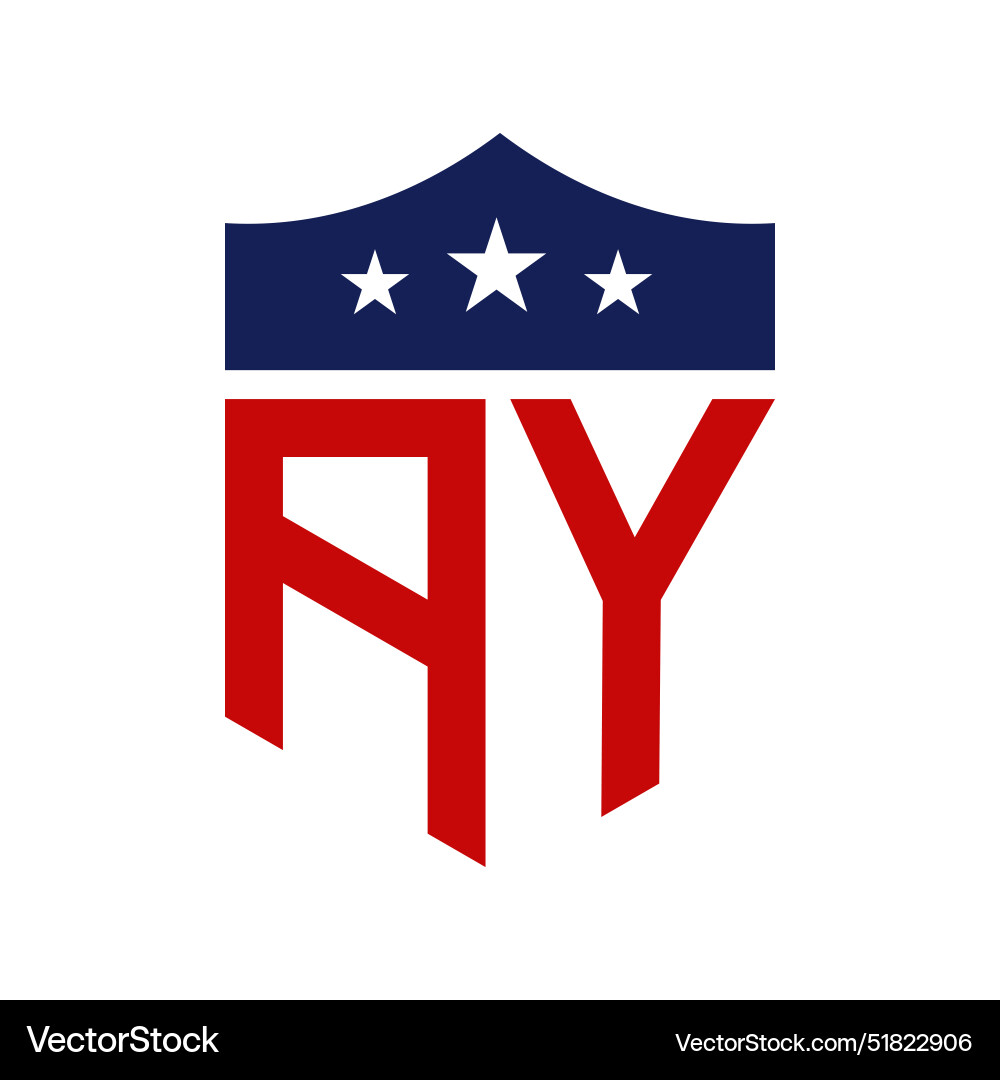 Patriotic ay logo design letter Royalty Free Vector Image