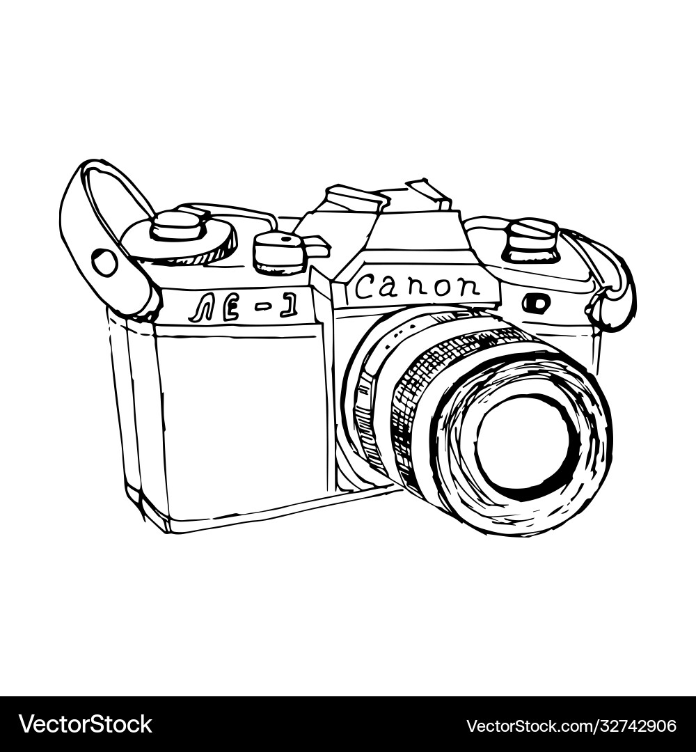 Retro Camera Sketch Royalty Free Vector Image - VectorStock
