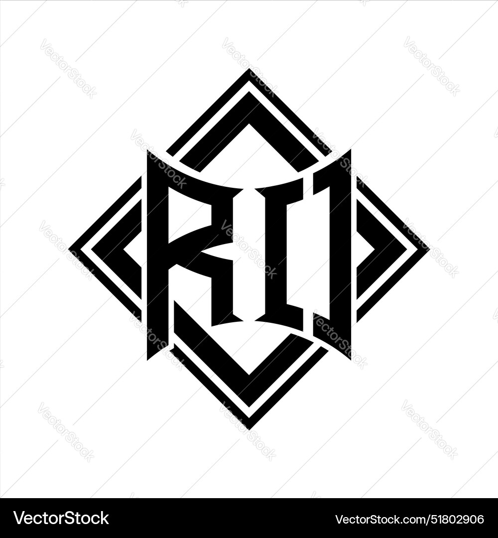 Ro letter logo with abstract shield shape with Vector Image
