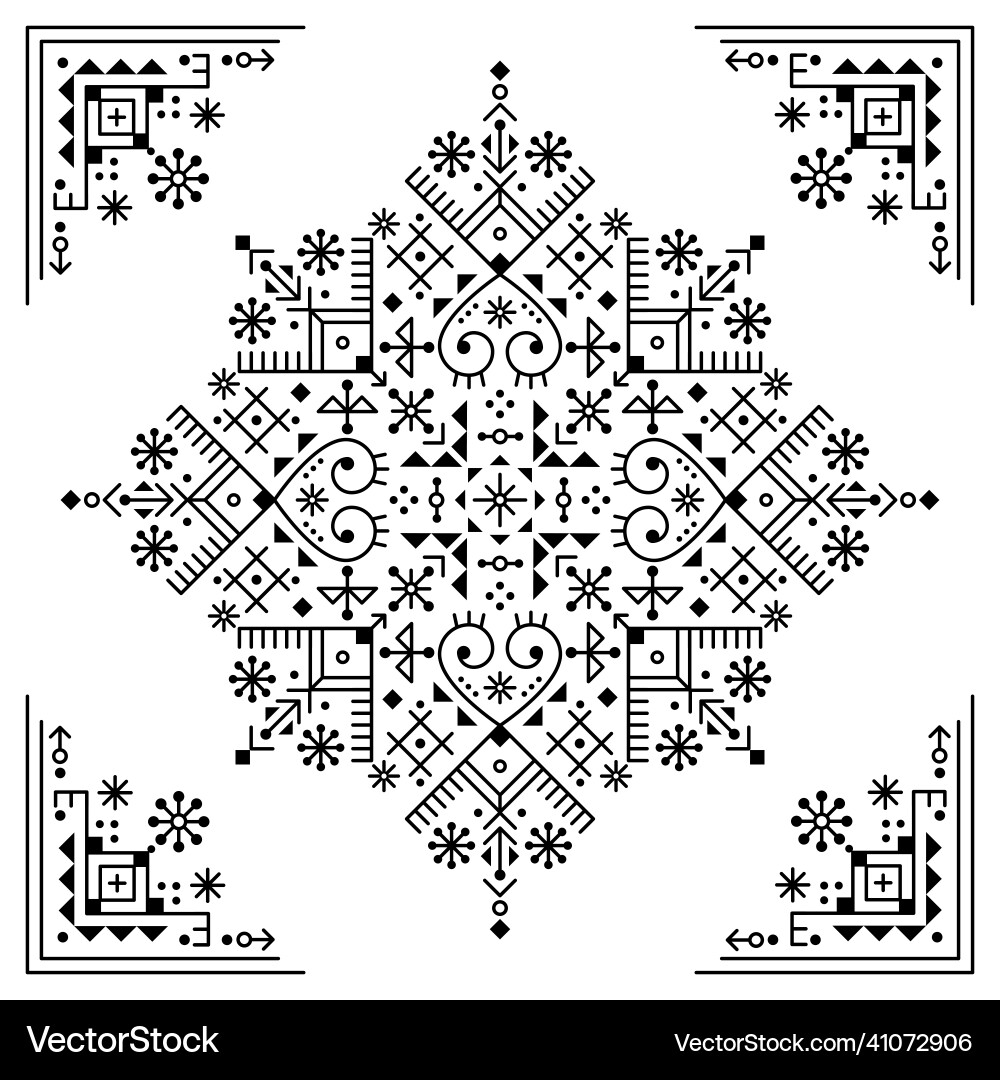 Tribal neotribal line art mandala pattern Vector Image