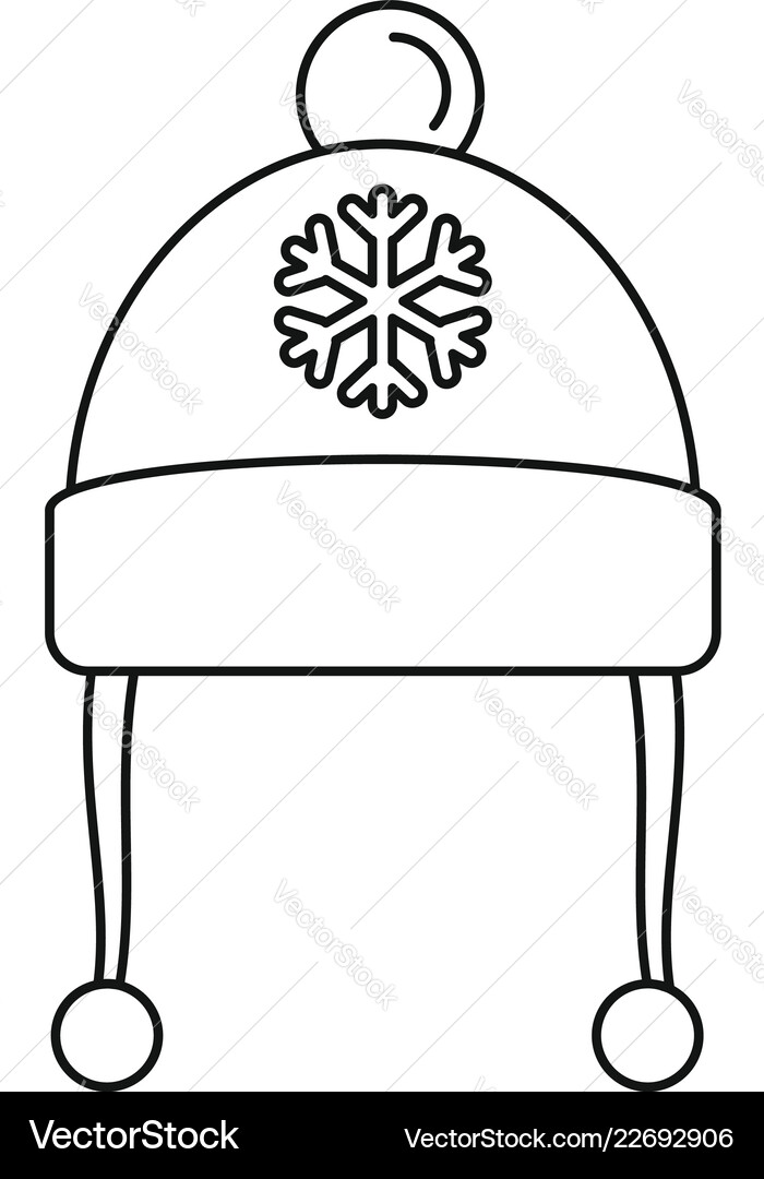 Winter hat icon outline style Royalty Free Vector Image