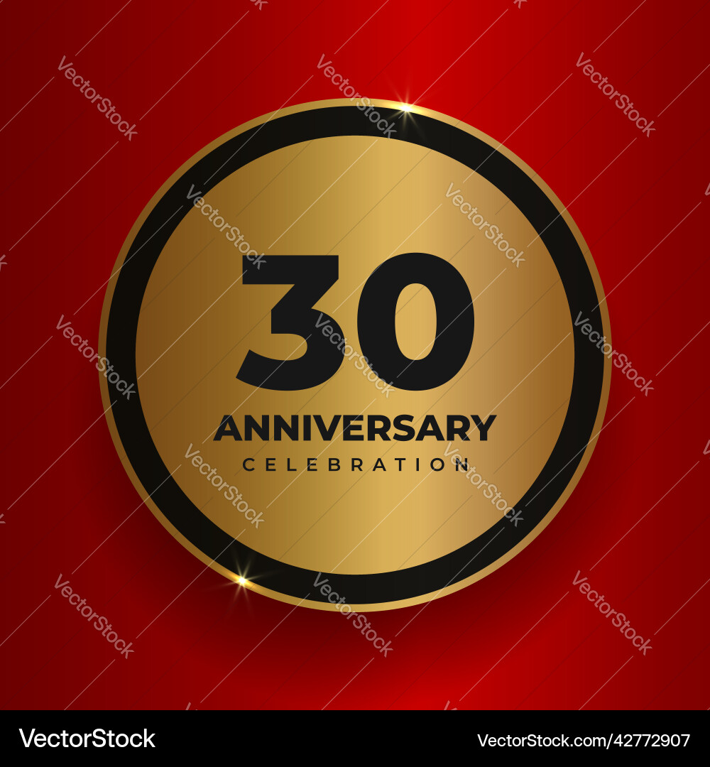 30 Jahre Jubiläumsfeier Hintergrund Lizenzfreier Vektor