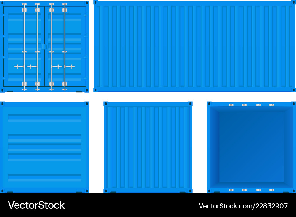 Blue shipping container Royalty Free Vector Image