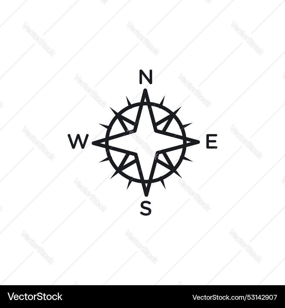 Compass Icon Symbol On White Background Royalty Free Vector