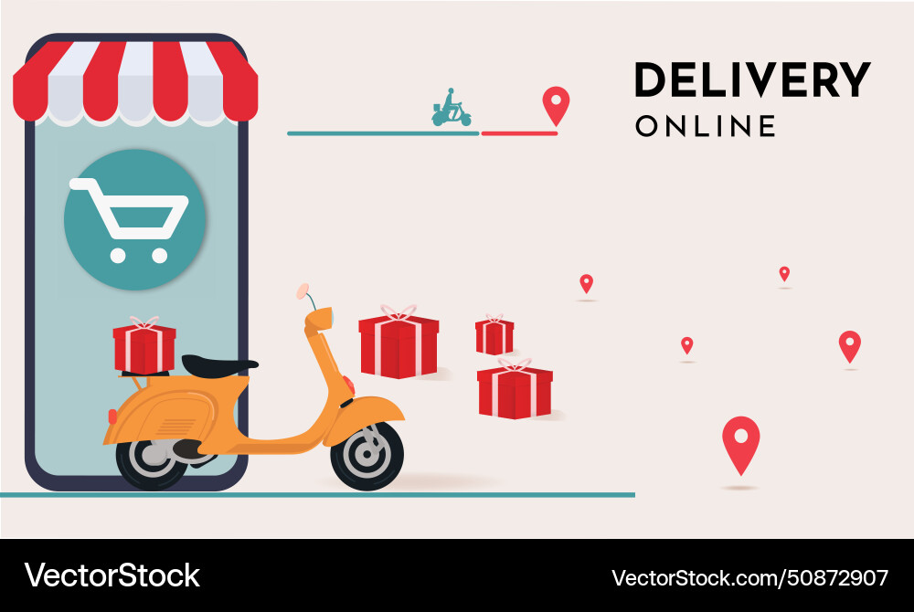 Delivery online Royalty Free Vector Image - VectorStock