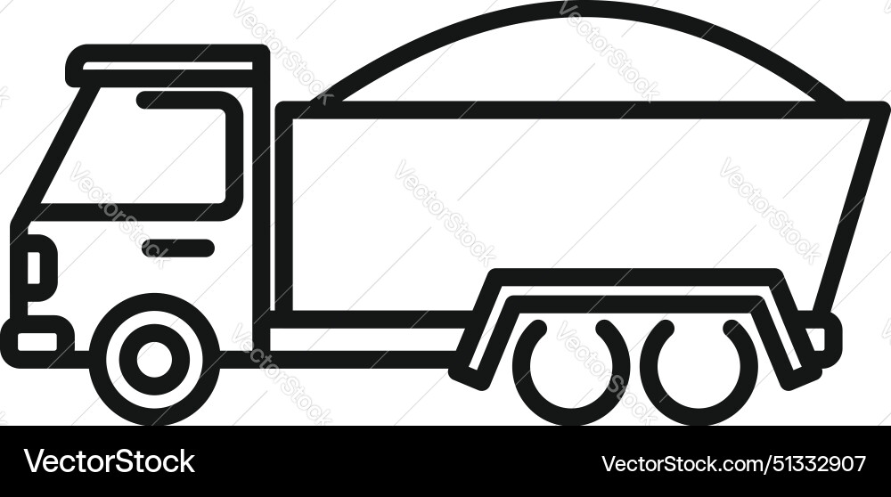 Dump truck line icon Royalty Free Vector Image