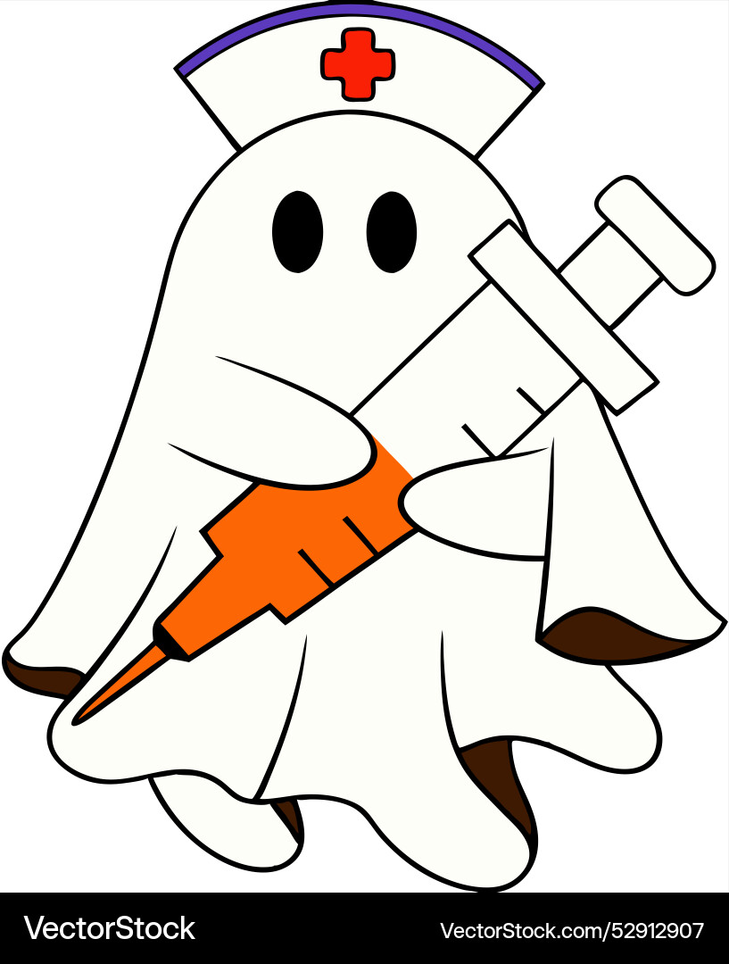 Halloween ghost nurse Royalty Free Vector Image