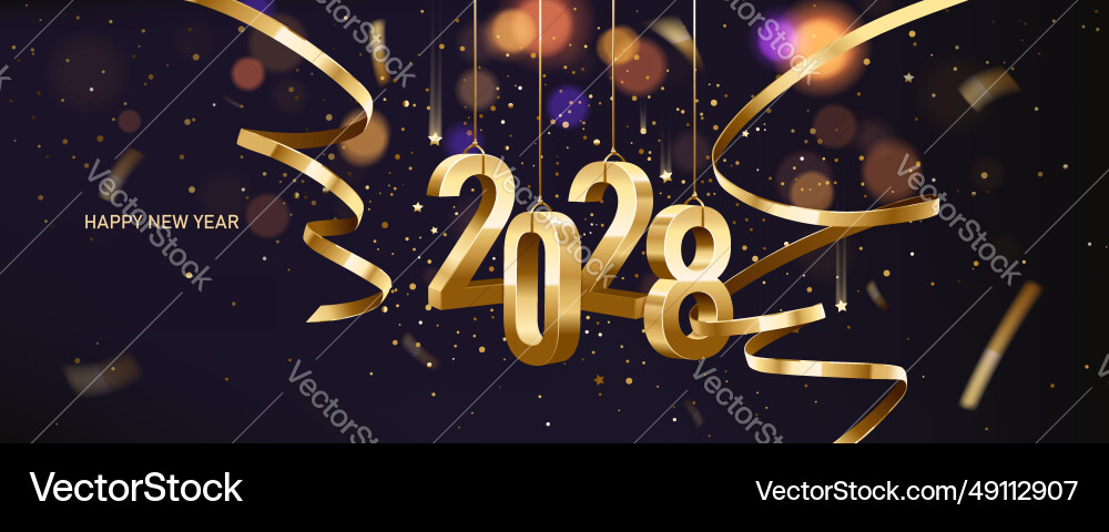 Happy new year 2028 Royalty Free Vector Image - VectorStock