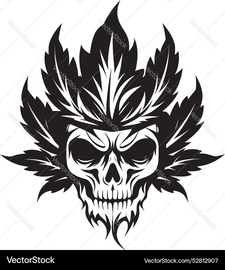 Skullweed design skull with cannabis leaf Vector Image