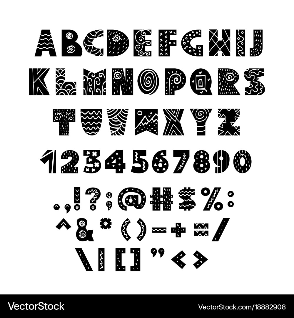 Alphabet in scandinavian Royalty Free Vector Image