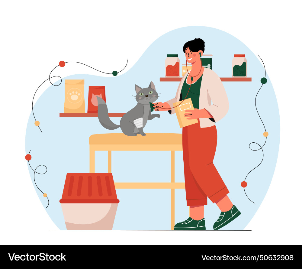 Cat treatment concept Royalty Free Vector Image