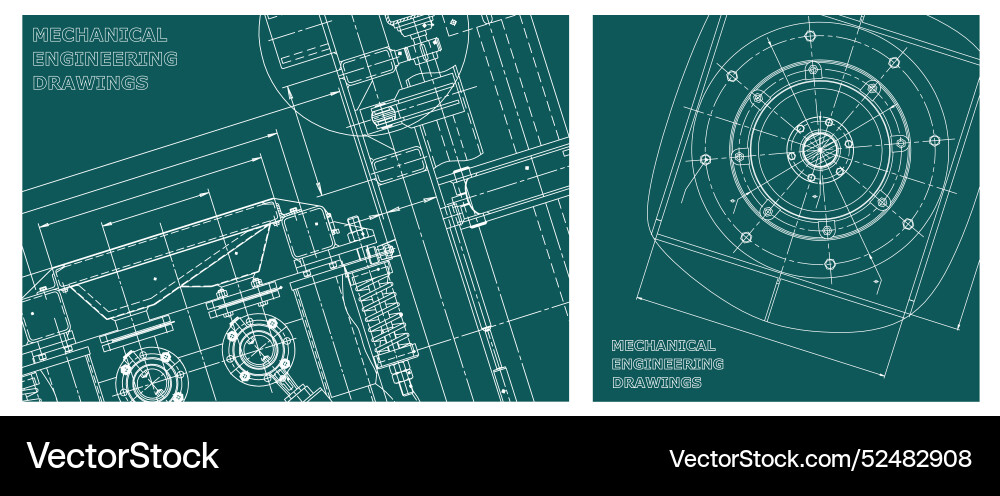 Engineering set cover flyer banner background Vector Image