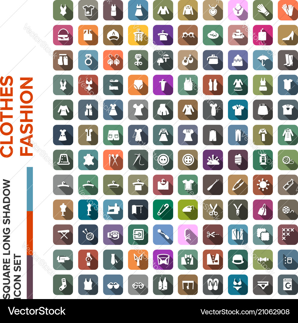 Fashion Clothes Icons Set Royalty Free Vector Image