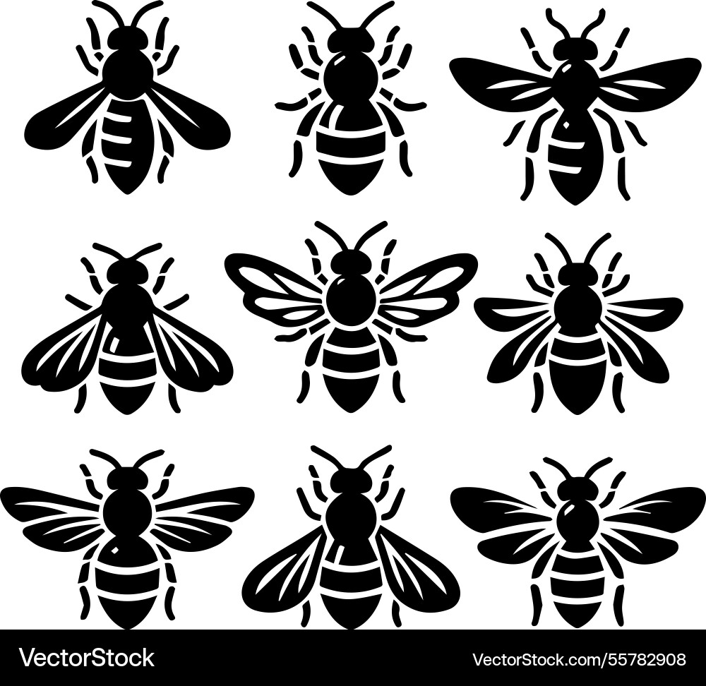 Stylized bee silhouette Royalty Free Vector Image