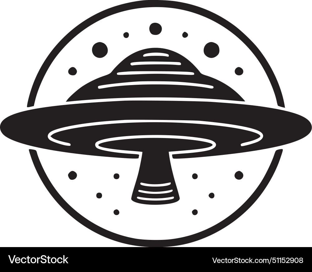 Ufo - minimalist and simple silhouette Royalty Free Vector