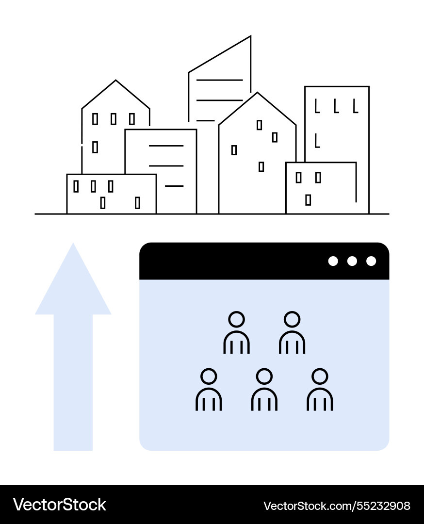 Urban development concept with buildings Vector Image