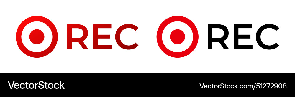 Video recording icon rec live record Royalty Free Vector