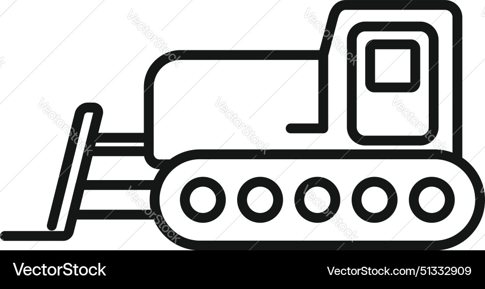 Black and white bulldozer line art Royalty Free Vector Image